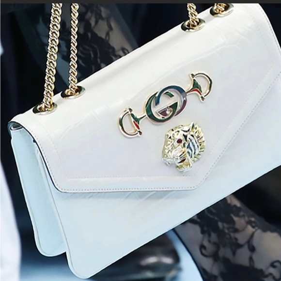 Gucci | Bags | Gucci Rajah Medium Leather Shoulder Bag | Poshmark